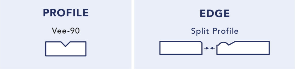 Vee-90 Wall Panelling - 101.6mm Centres - Split Profile Edge - House of MDF