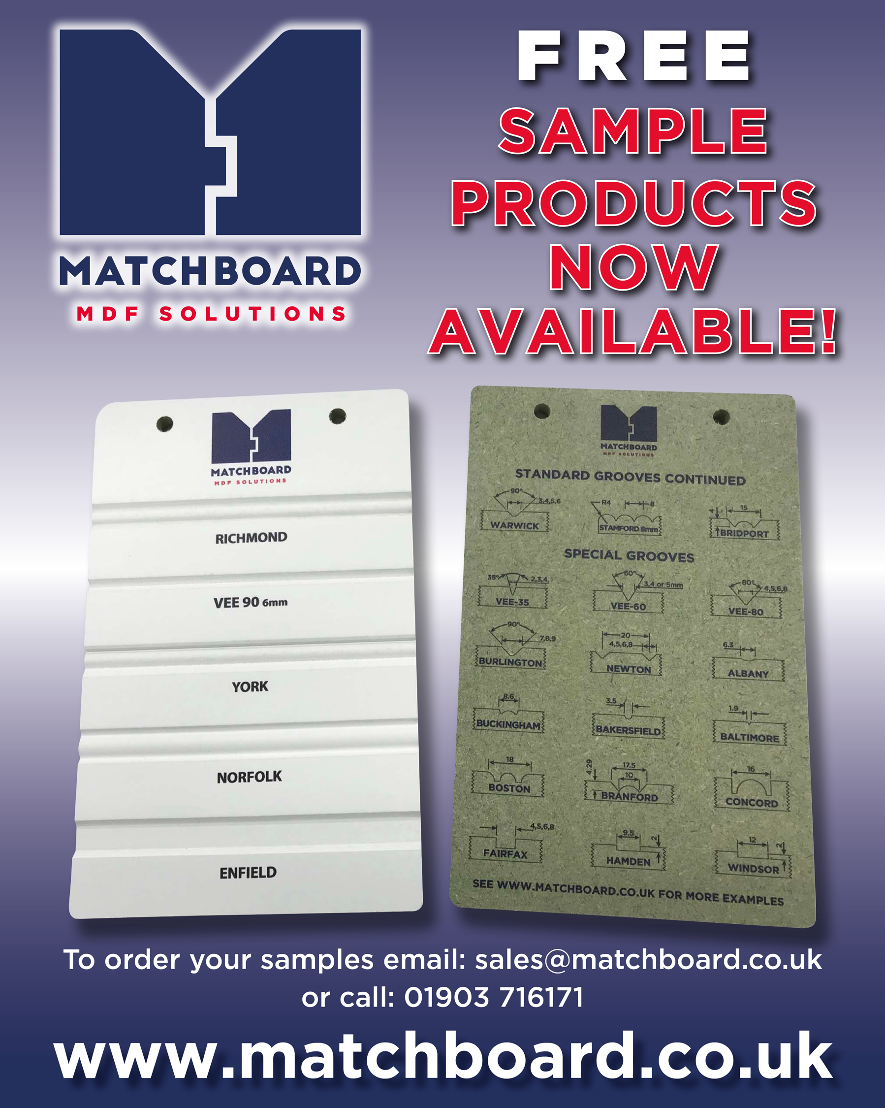 Groove Sample Board Available Now! - House of MDF